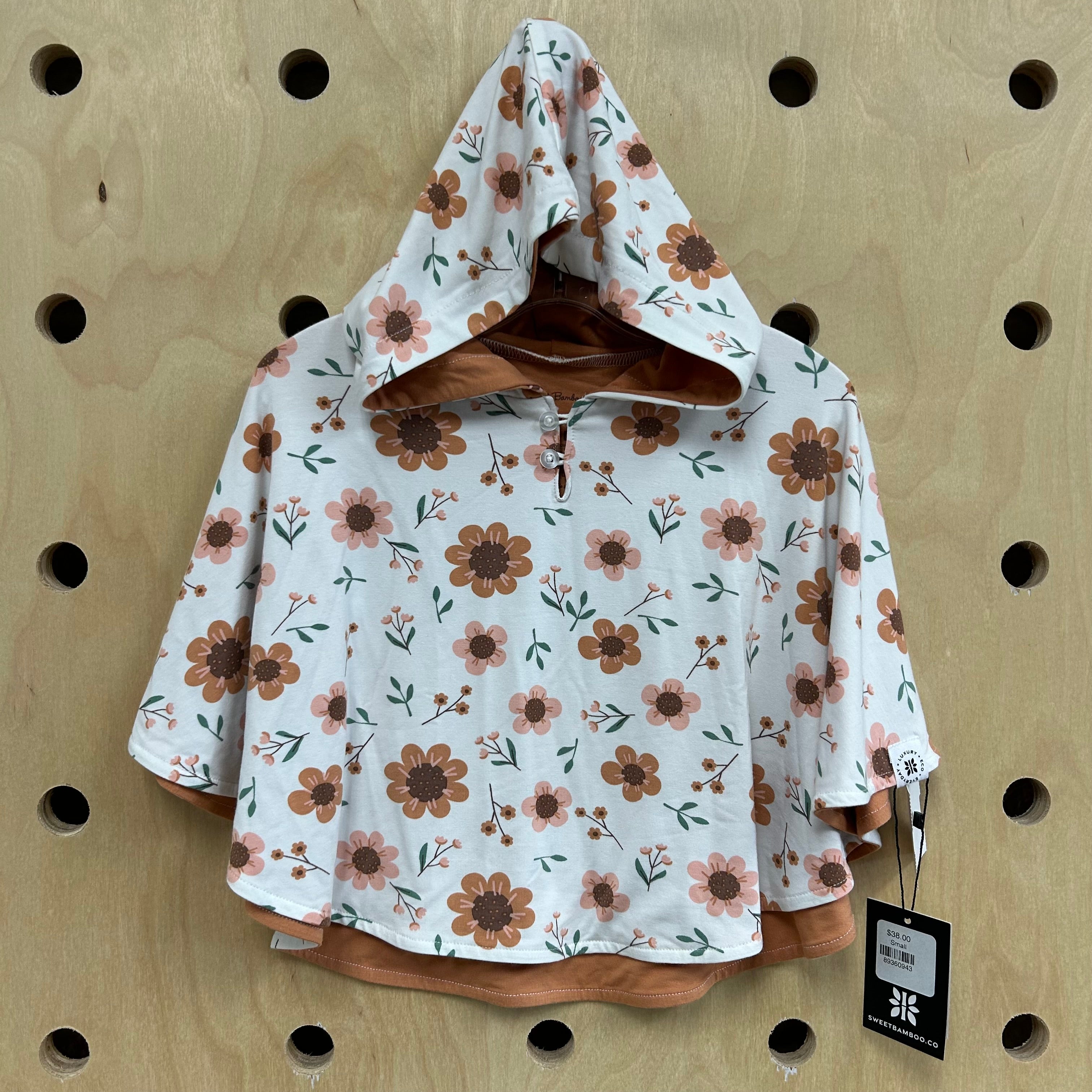 White & Rust Floral Bamboo Poncho NEW! – Little Bird
