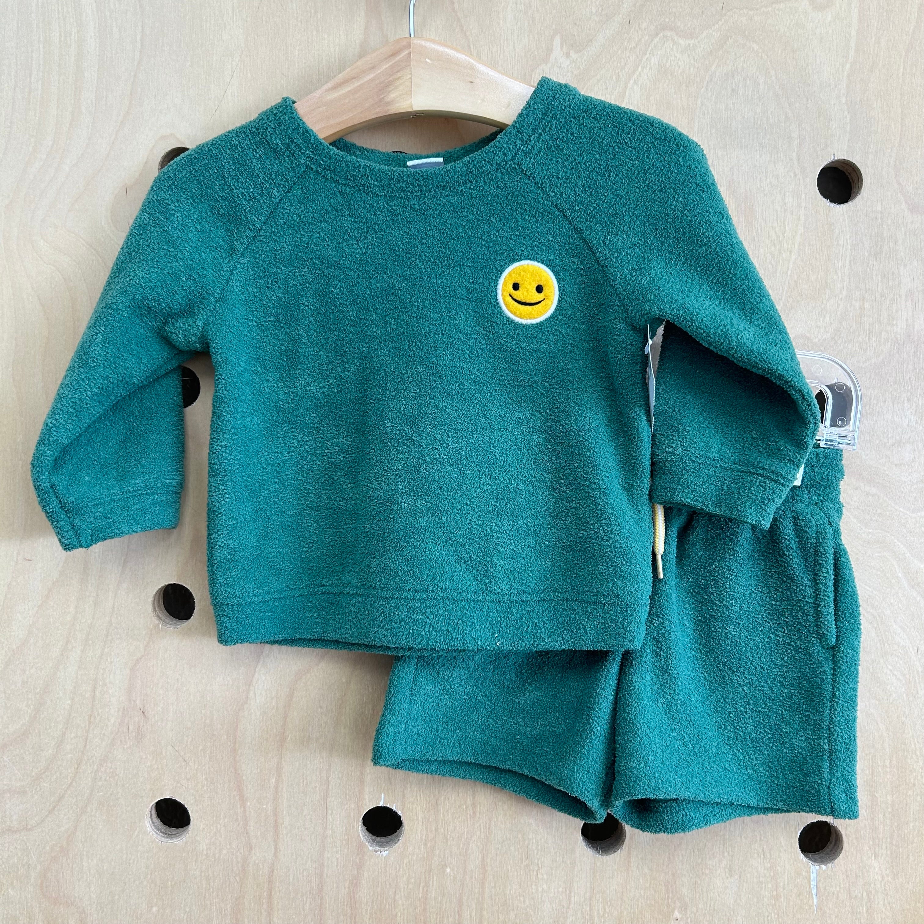 Green Fleece Happy Face Outfit – Little Bird