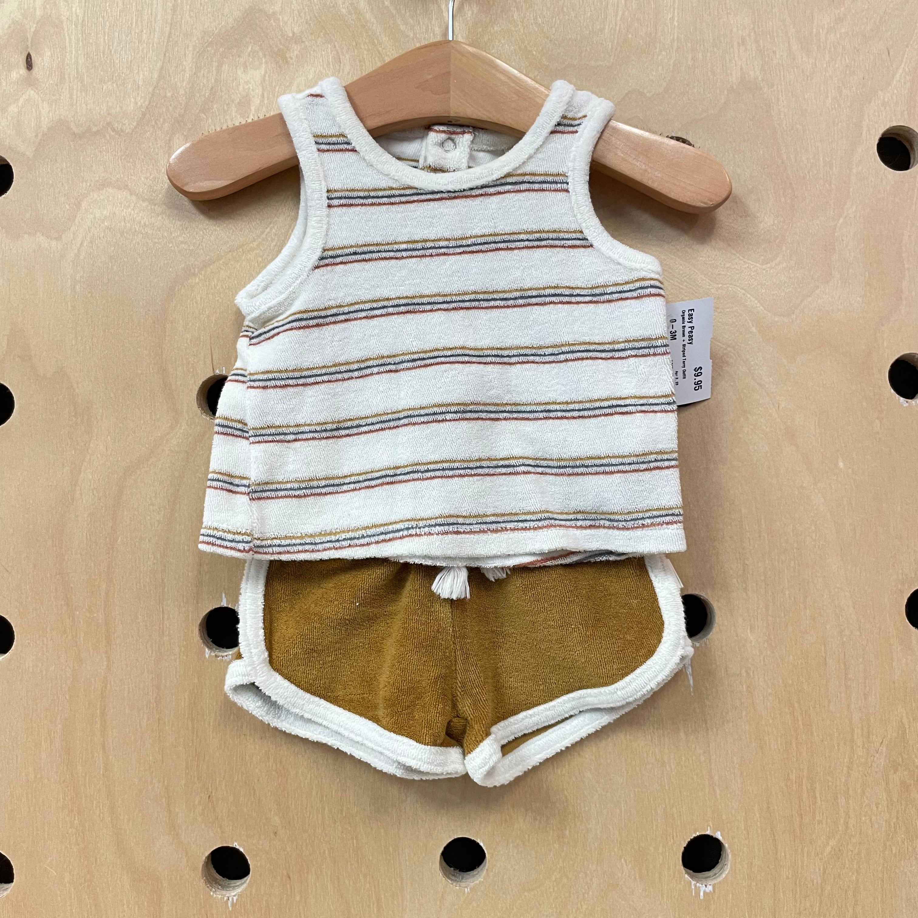 Organic Brown + Striped Terry Outfit – Little Bird