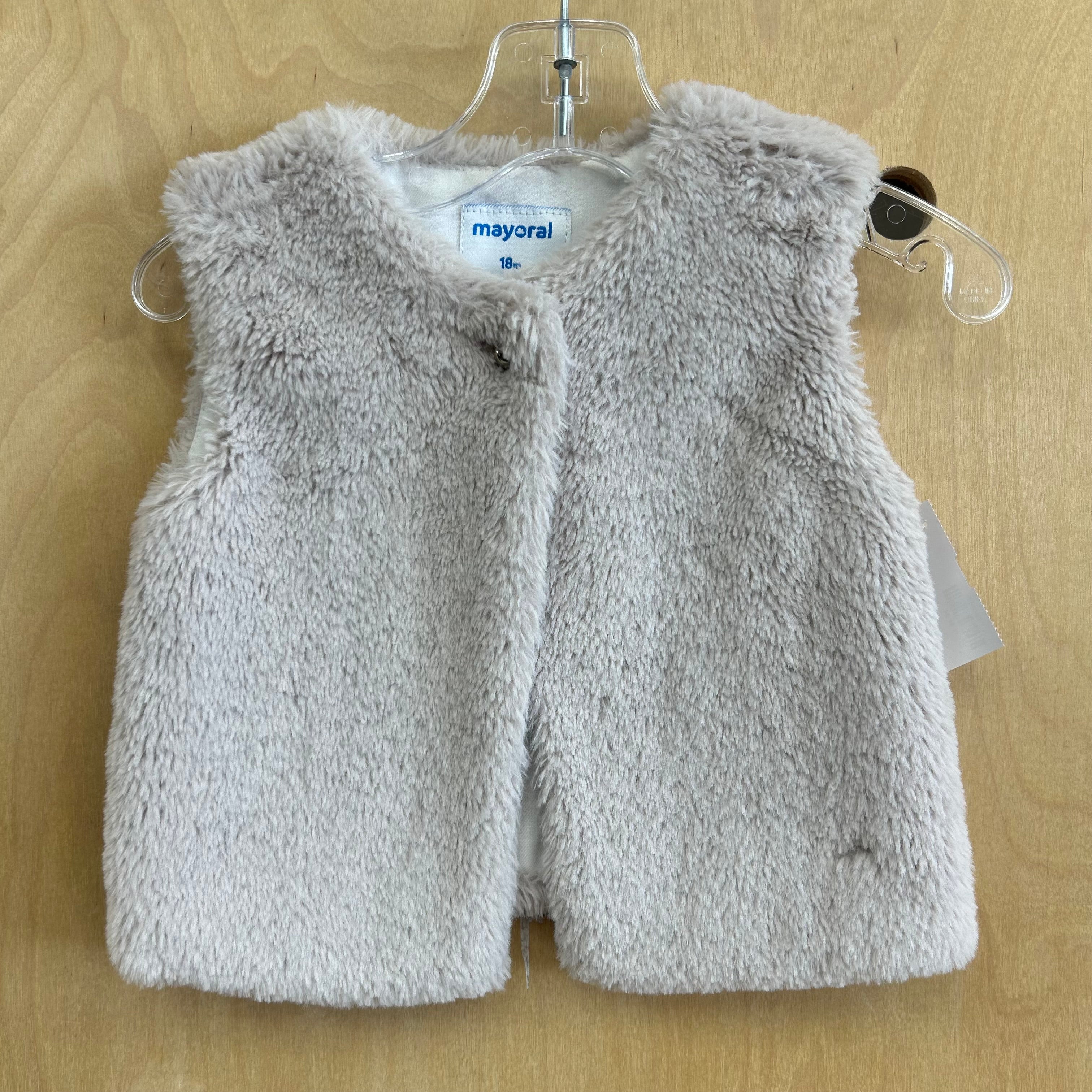 Greige Faux Fur Vest – Little Bird