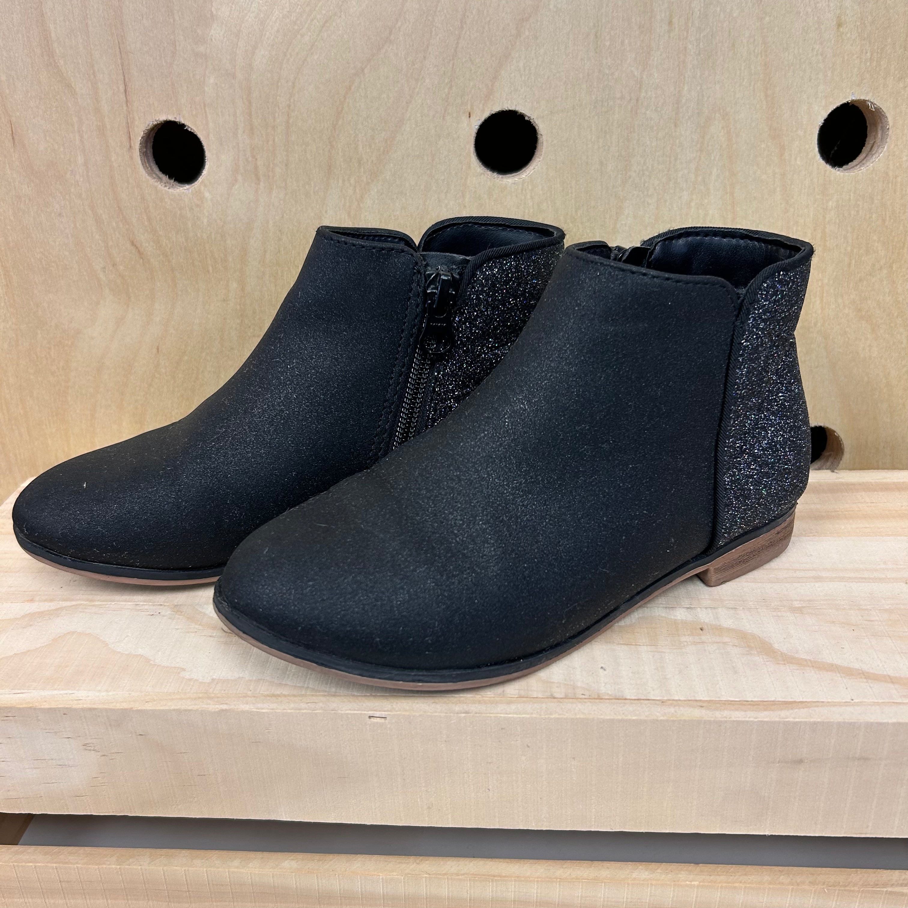 Black Glitter Back Ankle Boots – Little Bird