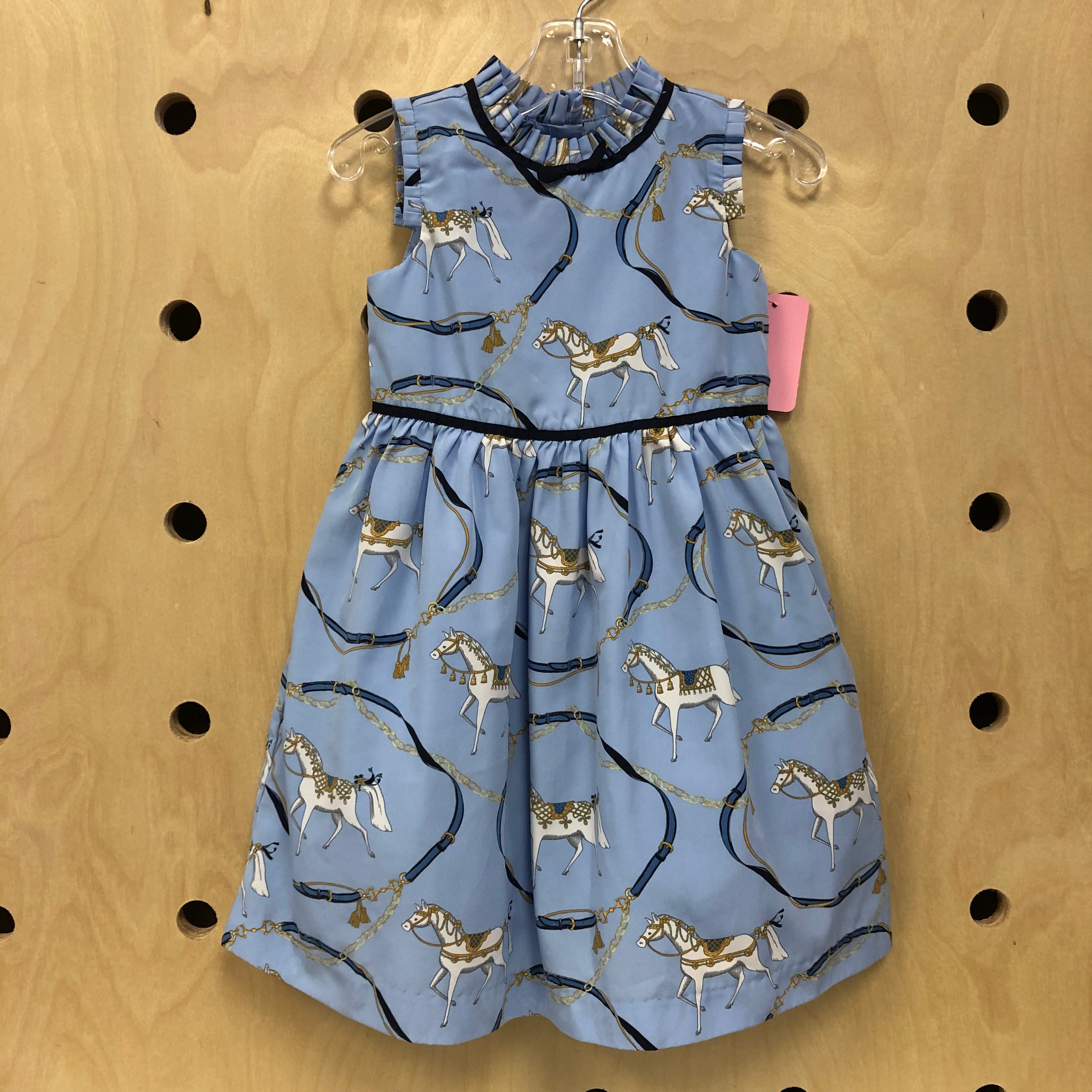 Blue Carousel Horse Dress – Little Bird