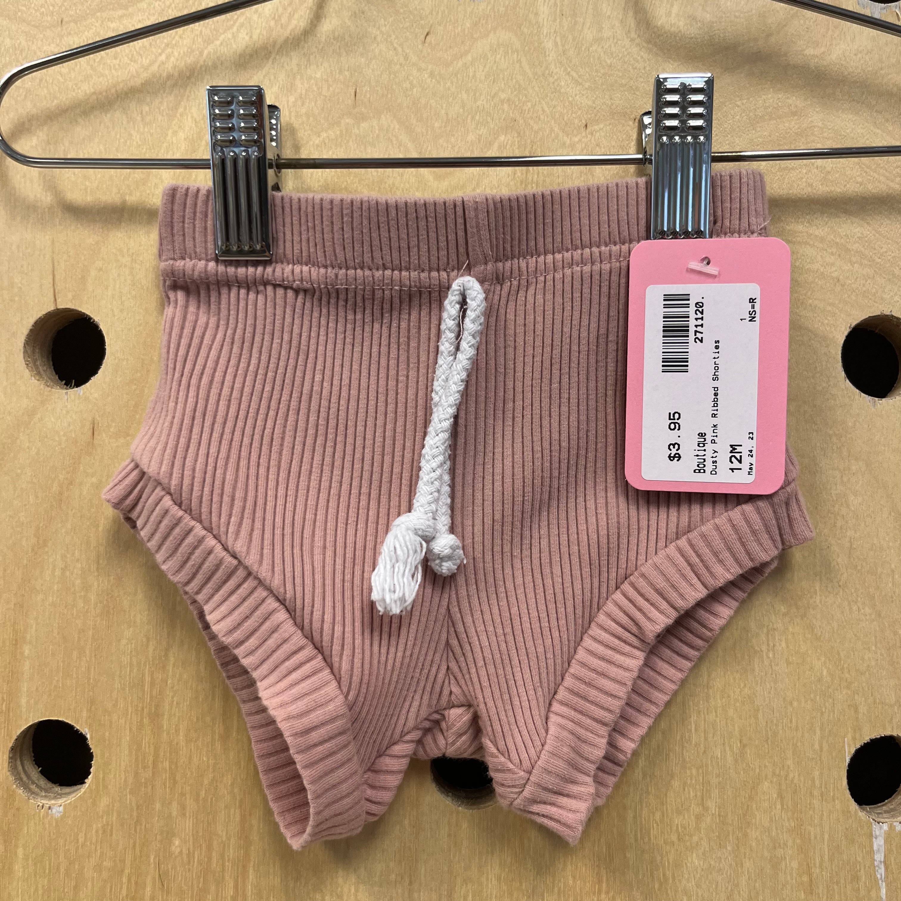 Dusty Pink Ribbed Shorties – Little Bird