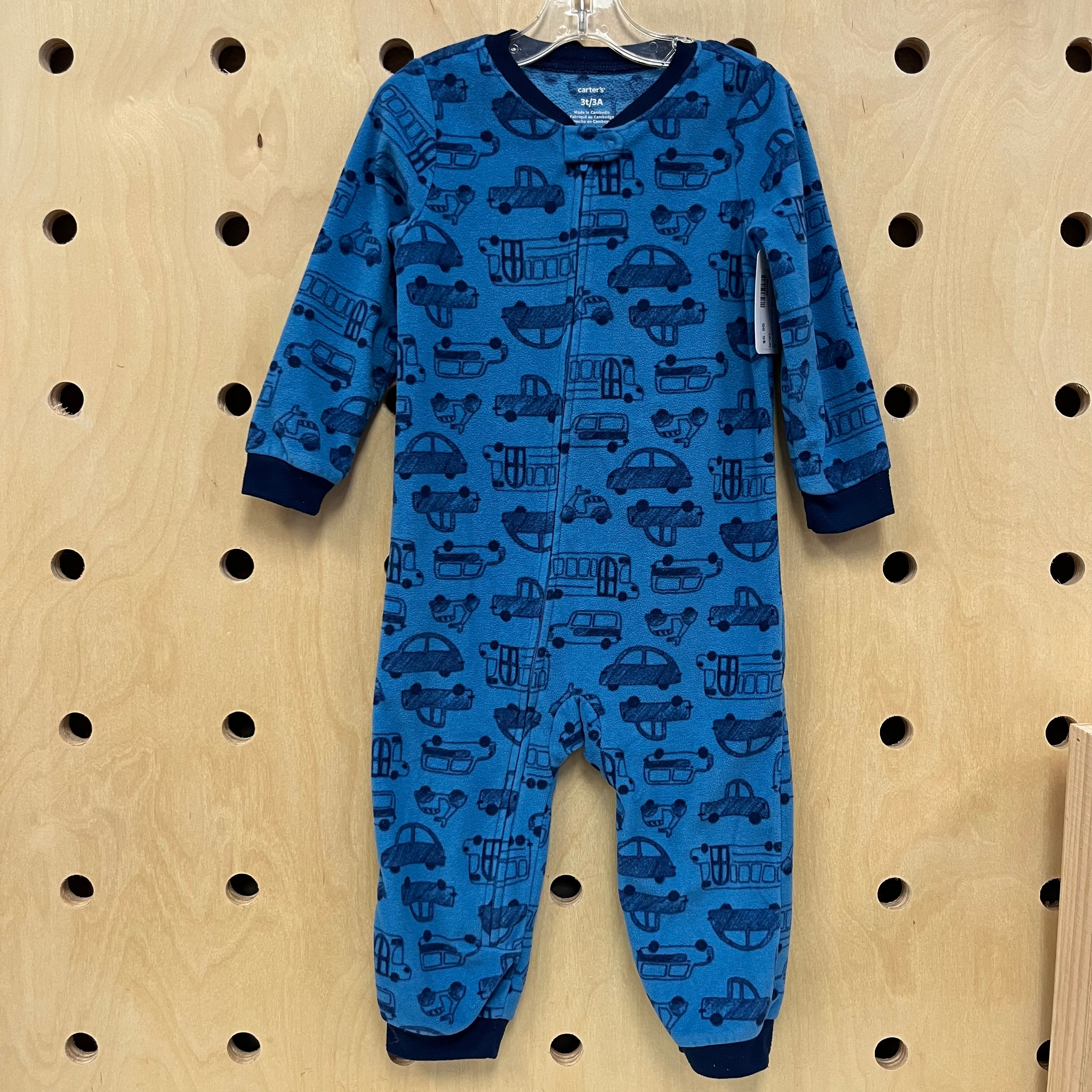 Blue Cars Fleece Pajamas – Little Bird