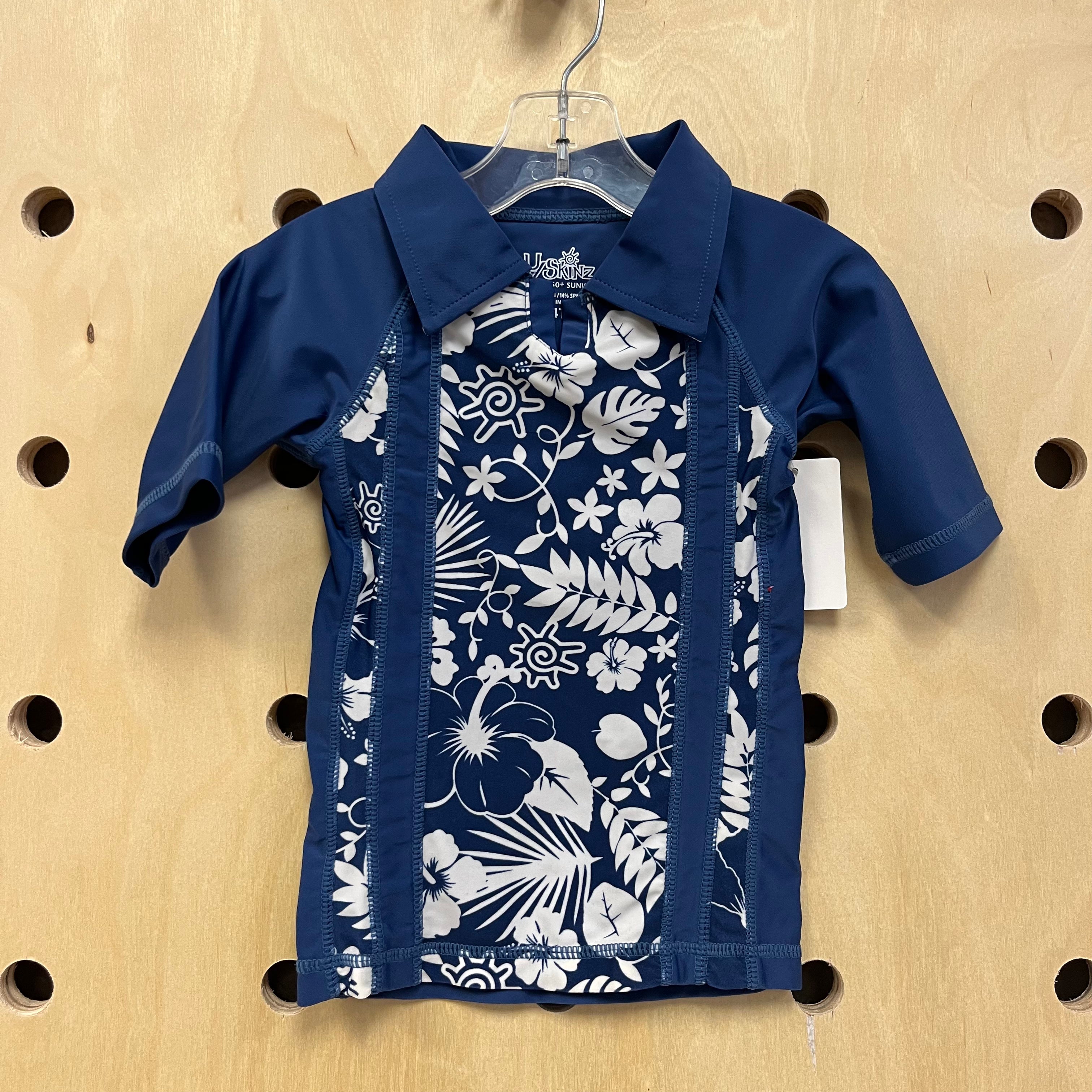 Blue + White Floral Rash Guard – Little Bird