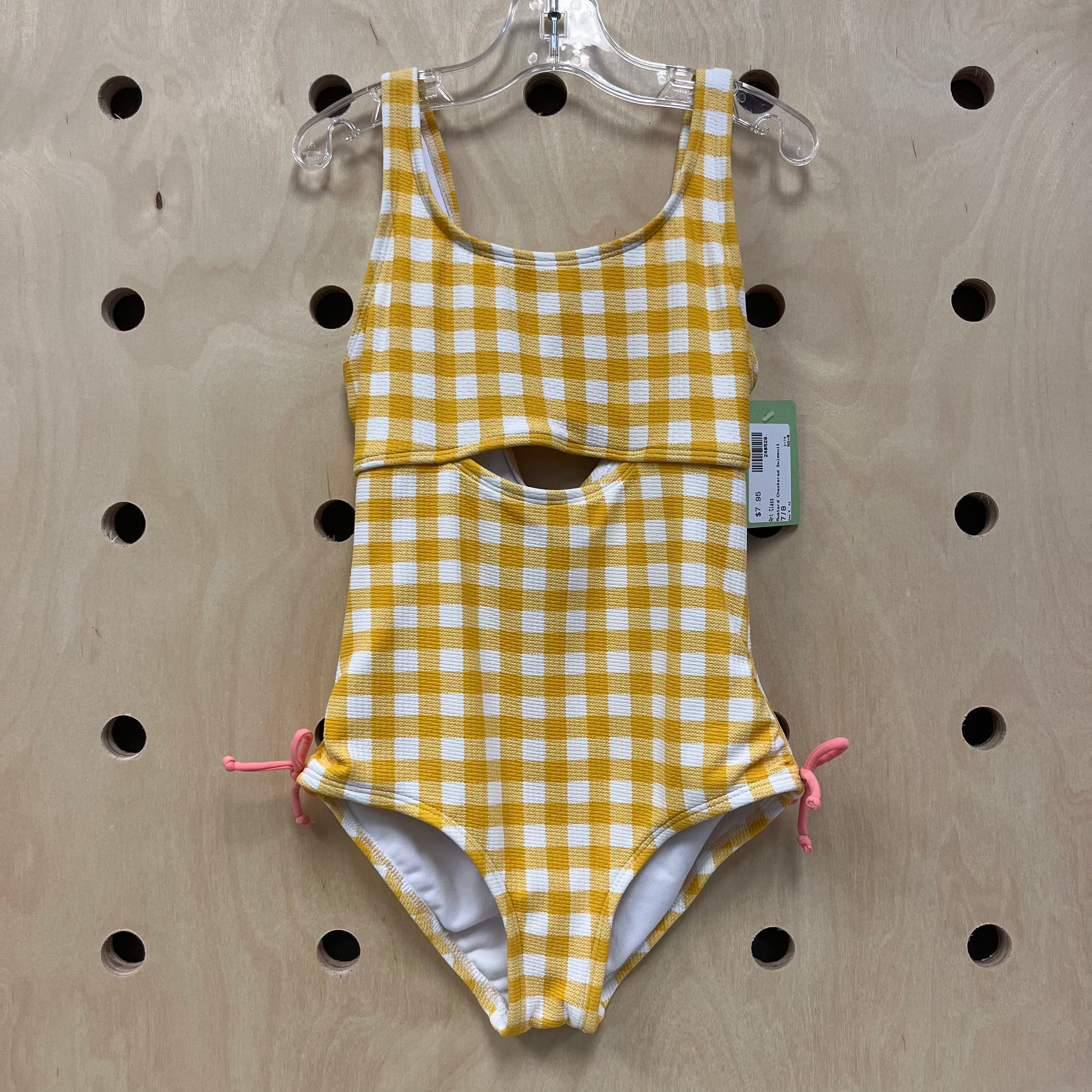 Mustard Checkered Swimsuit – Little Bird