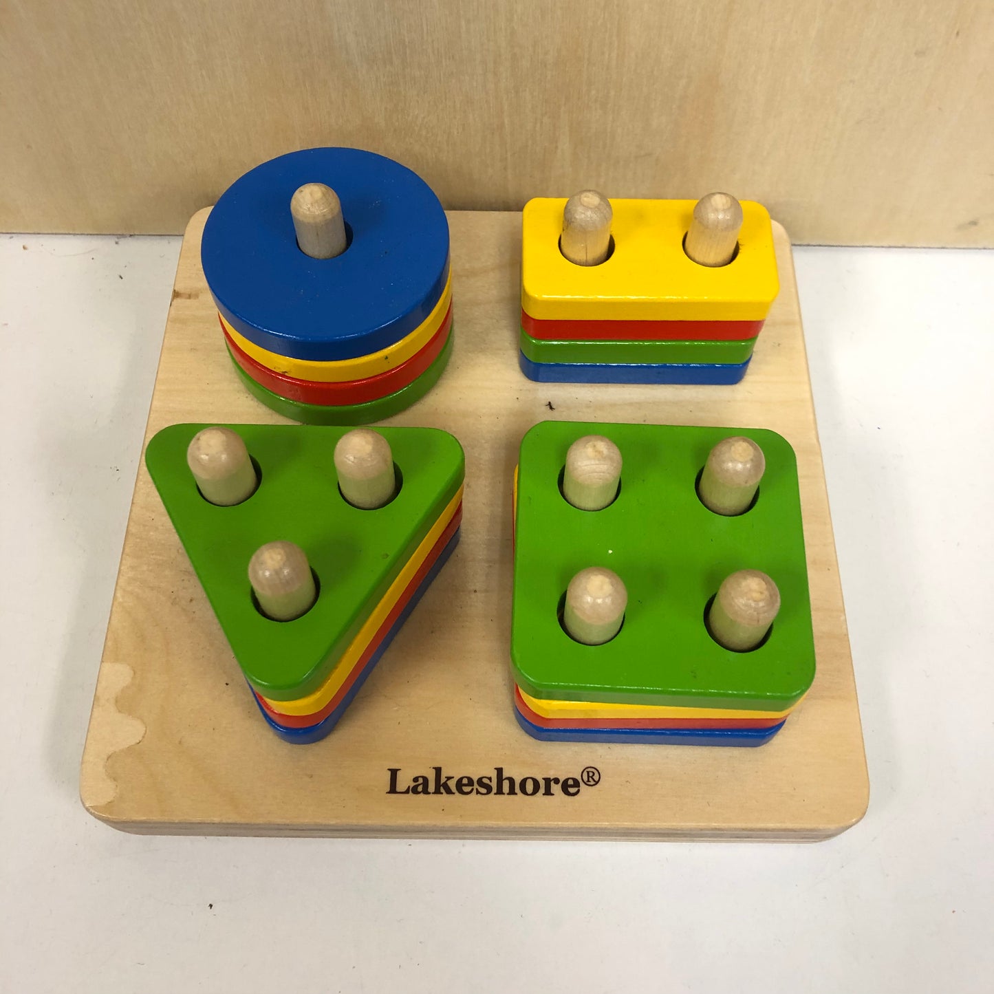 Wooden Shapes Peg Stacker – Little Bird